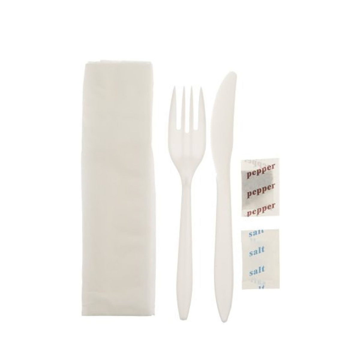 Victoria Bay White Cutlery Kit - 5PC (Fork,Knife,Napkin,Salt & Pepper ...