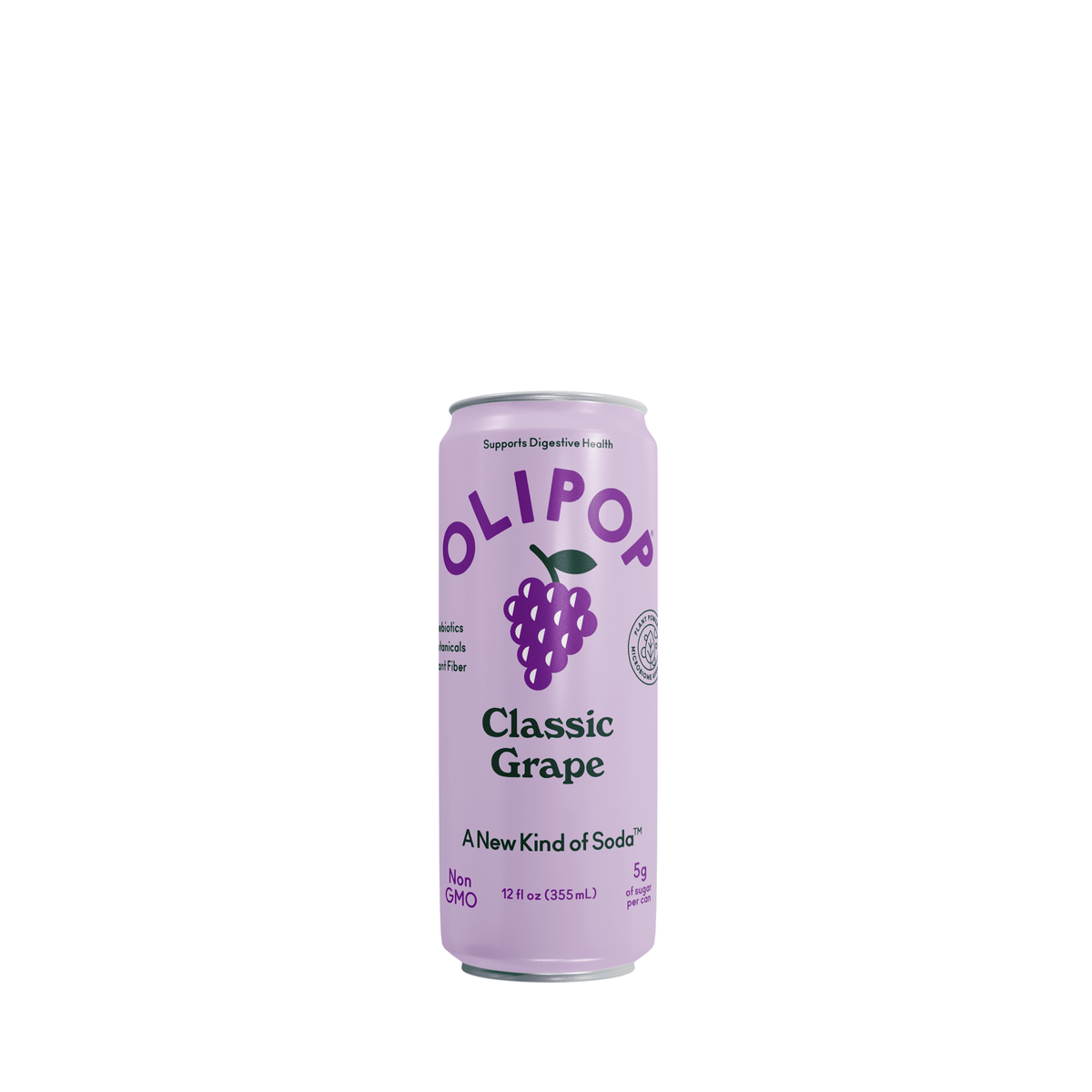 Olipop Prebiotic Soda - Classic Grape 12 fl oz (Shelf Stable Sleek Can ...